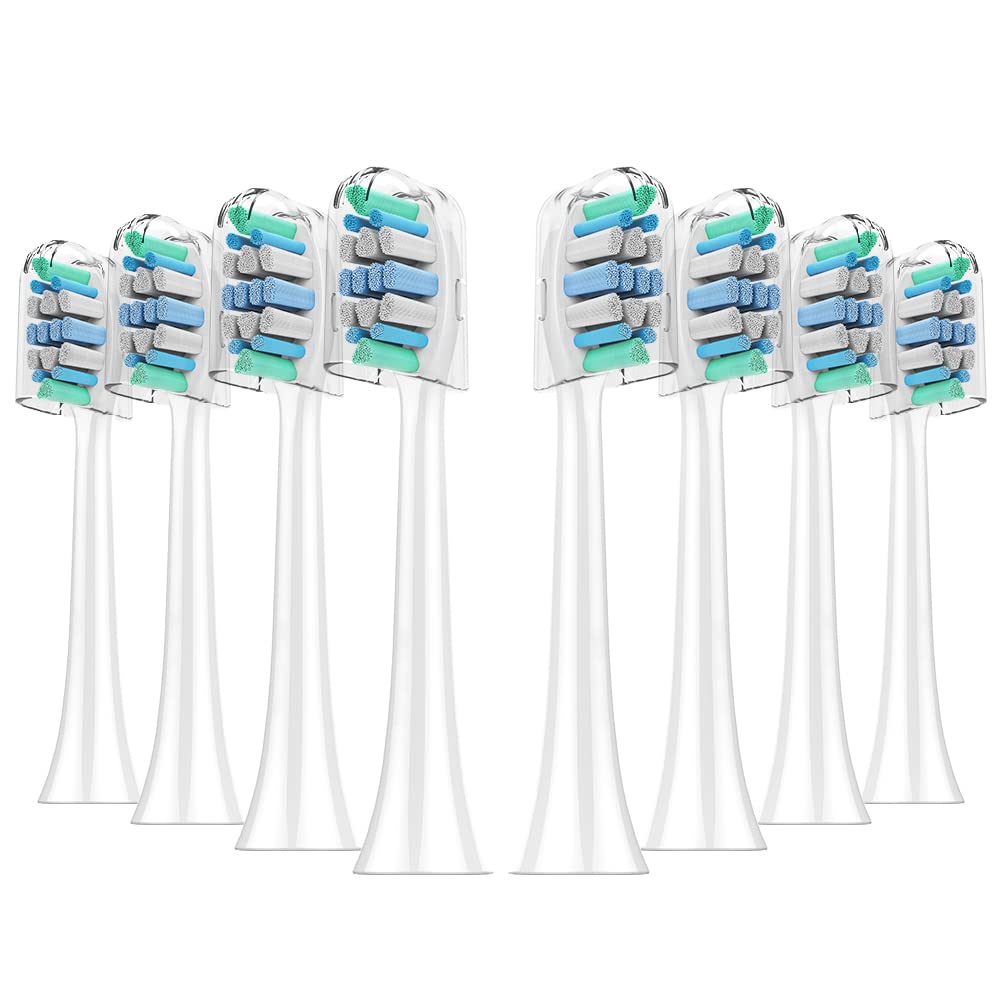 Replacment Toothbrush Heads Compatible with Philips Sonicare ProtectiveClean,DailyClean,HealthyWhite Electric Toothbrush, Replacment Brush Heads Refills, 8 Pack (White-8 Pack)