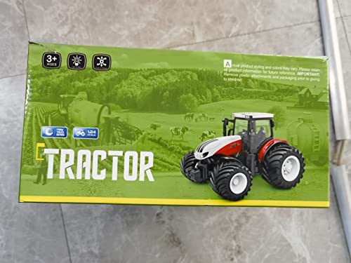 Peagprav RC Tractor Remote Control Truck with Trailer 1/24 Scale 2.4Ghz Farm Electronic Vehicle Hay Conveyor Dumpable Trailers with Bale Gripper for Kids Age 5 6 7 8 9 up Years Old