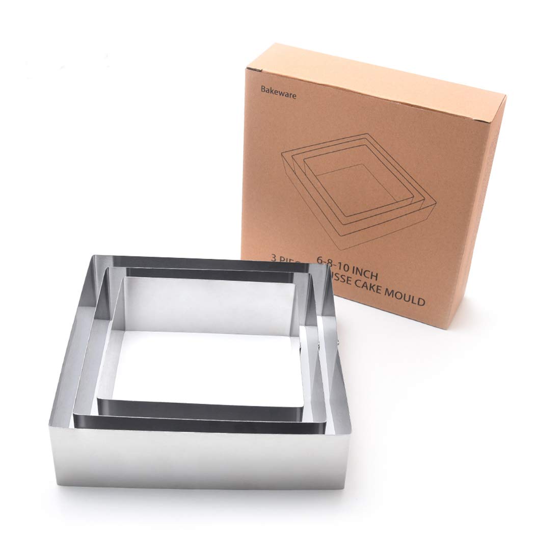 LI-GELISI Stainless Steel Pastry Rings 5/6/7:inch Cake Mousse Ring Set