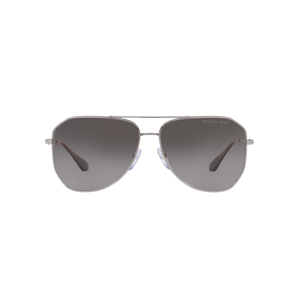 Prada PR 63XS 5AV09G Gunmetal Metal Navigator Sunglasses Grey Gradient Polarized Lens