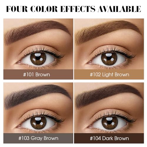 LSxia 2 Pcs Peel Off Tattoo Eyebrow Gel Set, Natural Color Eye-Brow Gel Long-Lasting Waterproof Eyebrow Tattoo, Easy Peel Off Eyebrow Brow Tattoo Makeup -Up To 3 Days (Brown)