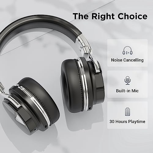 tapaxis E7 Active Noise Cancelling Headphones Wireless Bluetooth Headphones Over Ear Headphones Wireless Headphones Noise Cancelling Headphones with Deep Bass, Comfortable Protein Earpads, 30H Enjoy