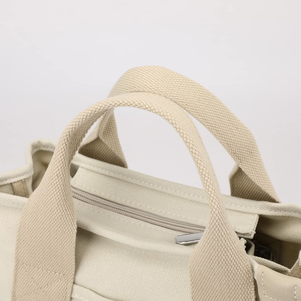 Mini Tote Bag for Women Canvas Small Crossbody Bag Large Capacity Multi-Pocket Handbag for Travel Work School