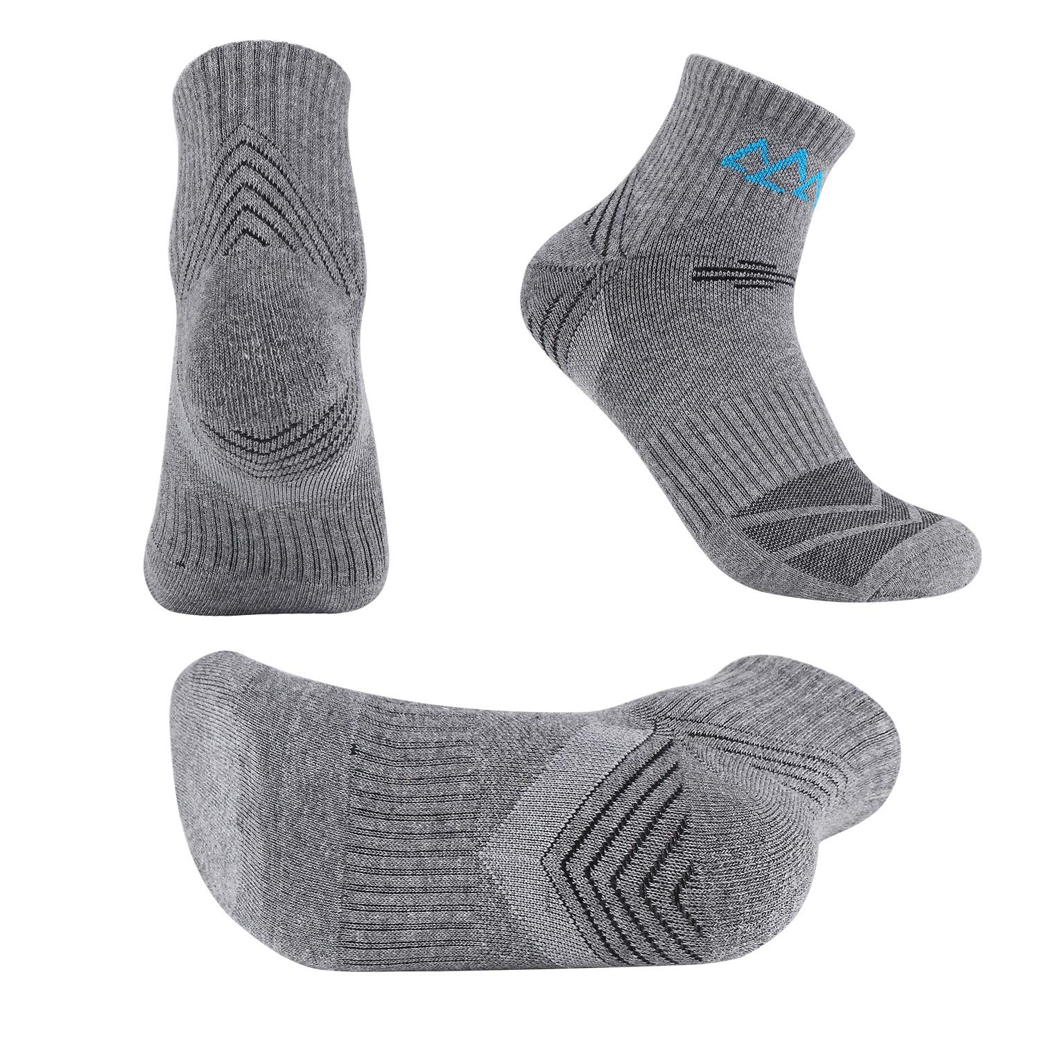 innotree 5 Pack Men's Cushioned Hiking Walking Running Socks,Moisture Wicking Multi Performance Quarter Crew Athletic Cotton Socks