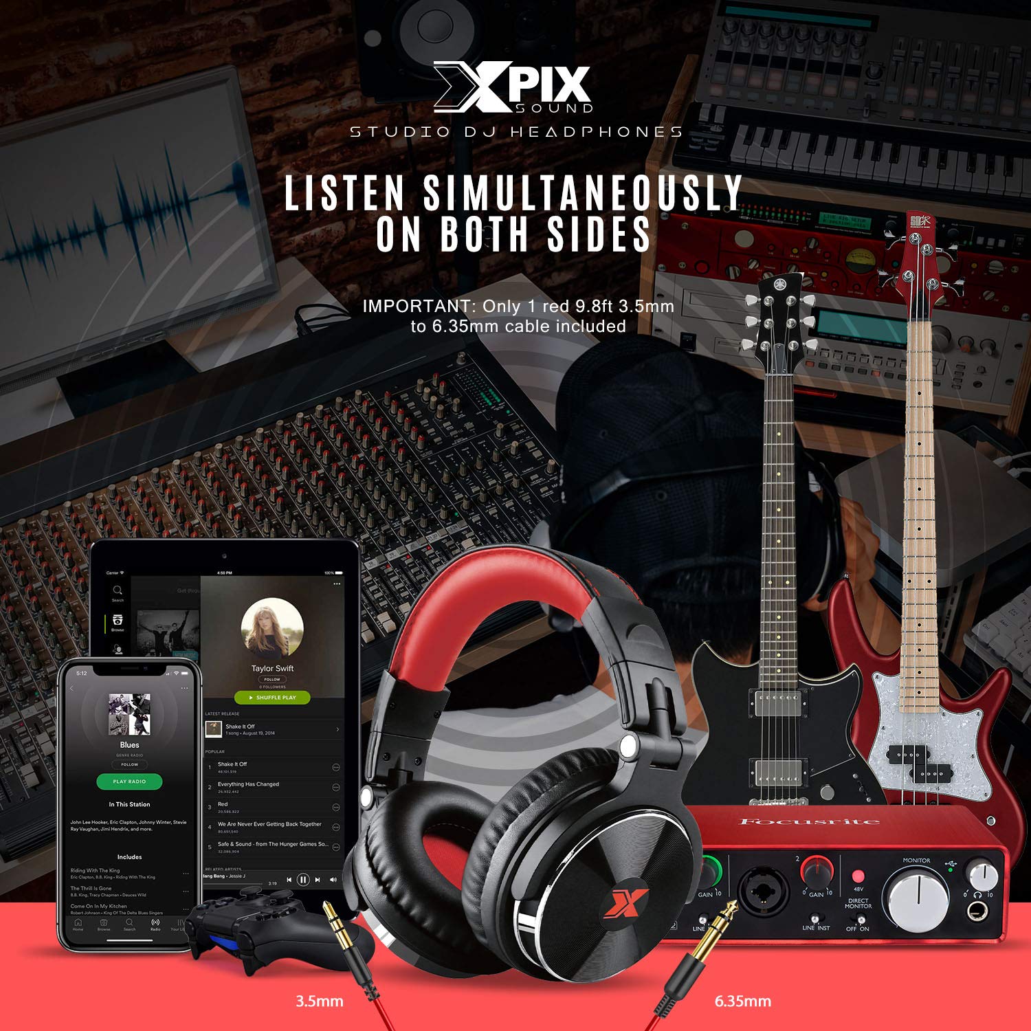 Presonus AudioBox 96 Ultra-Compact 2x2 Type-C USB Audio/MIDI Interface Bundle w/ Studio One Artist Software + Studio Magic plug-in Suite + Pro DJ Headphones + Pro Audio XLR Cables and more