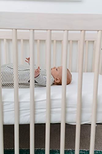 Little Unicorn – Grey Stripe Cotton Muslin Sleep Bag | 100% Cotton | Super Soft and Lightweight | Baby | Size Medium: 6-12 Months | Machine Washable | 1.1 TOG