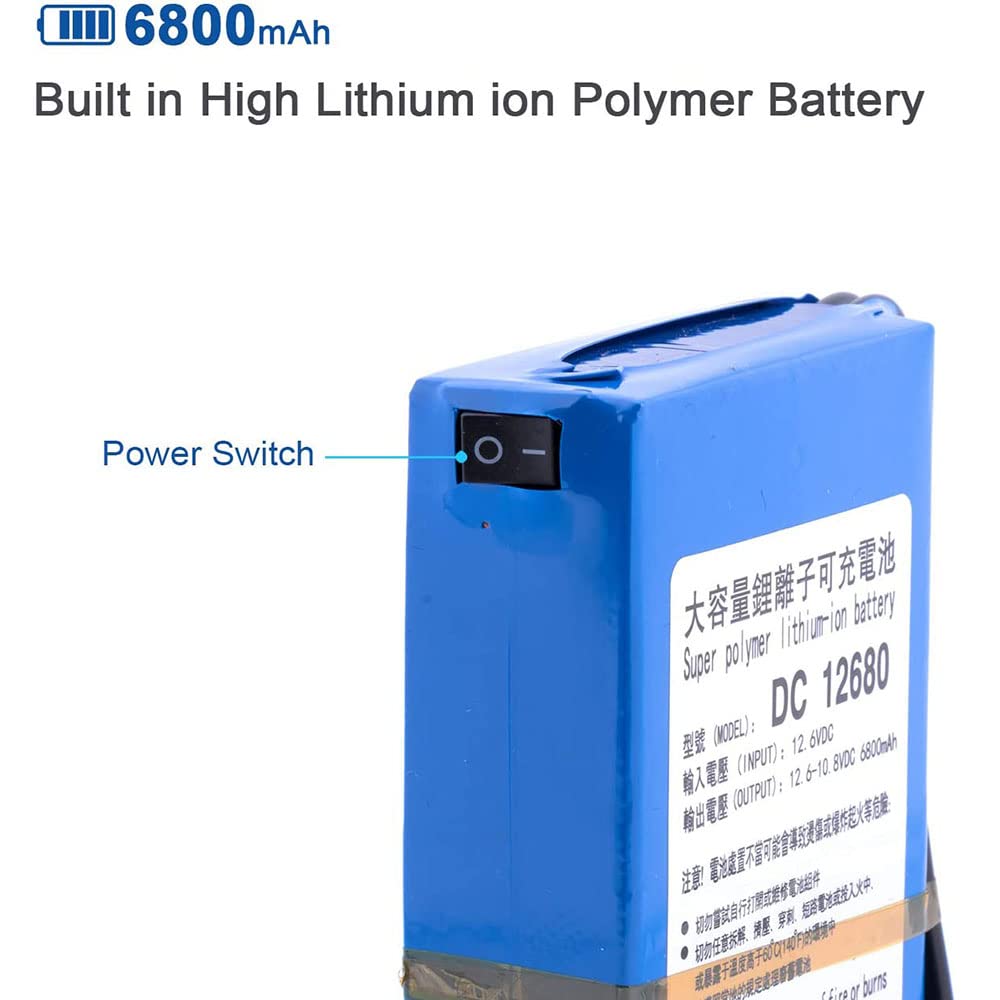 Portable DC 12V 6800mAh Rechargeable Lithium-ion Battery DC-12680 with Charger 12V for Camera, Portable DVD, CD Players,MP3 Players, Aviation Models