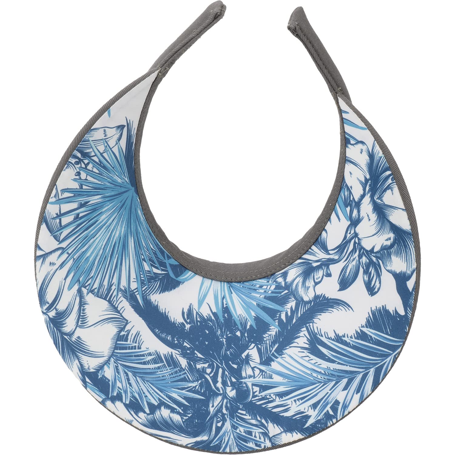Panama Jack Women's Clip Sun Visor - Tropical Print Under Peak, Inner Sweatband, 4 1/2" Brim (Aqua)