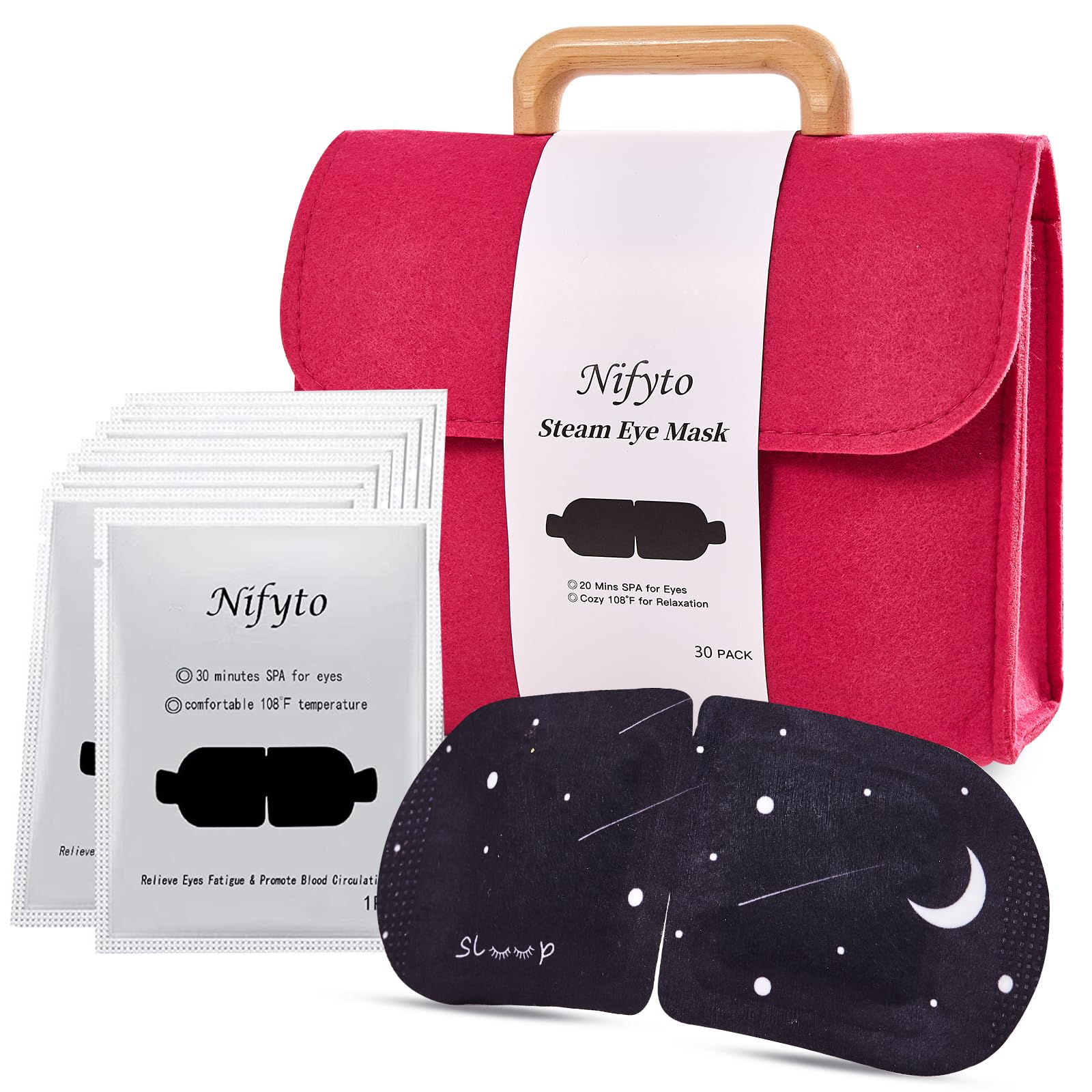 Nifyto 3PCS Steam Eye Mask, No Scent, Self-Heating Eye Mask, Eye SPA Mask, Relieve Eye Strain Fatique, Dark Circles, Puffiness(3pcs)