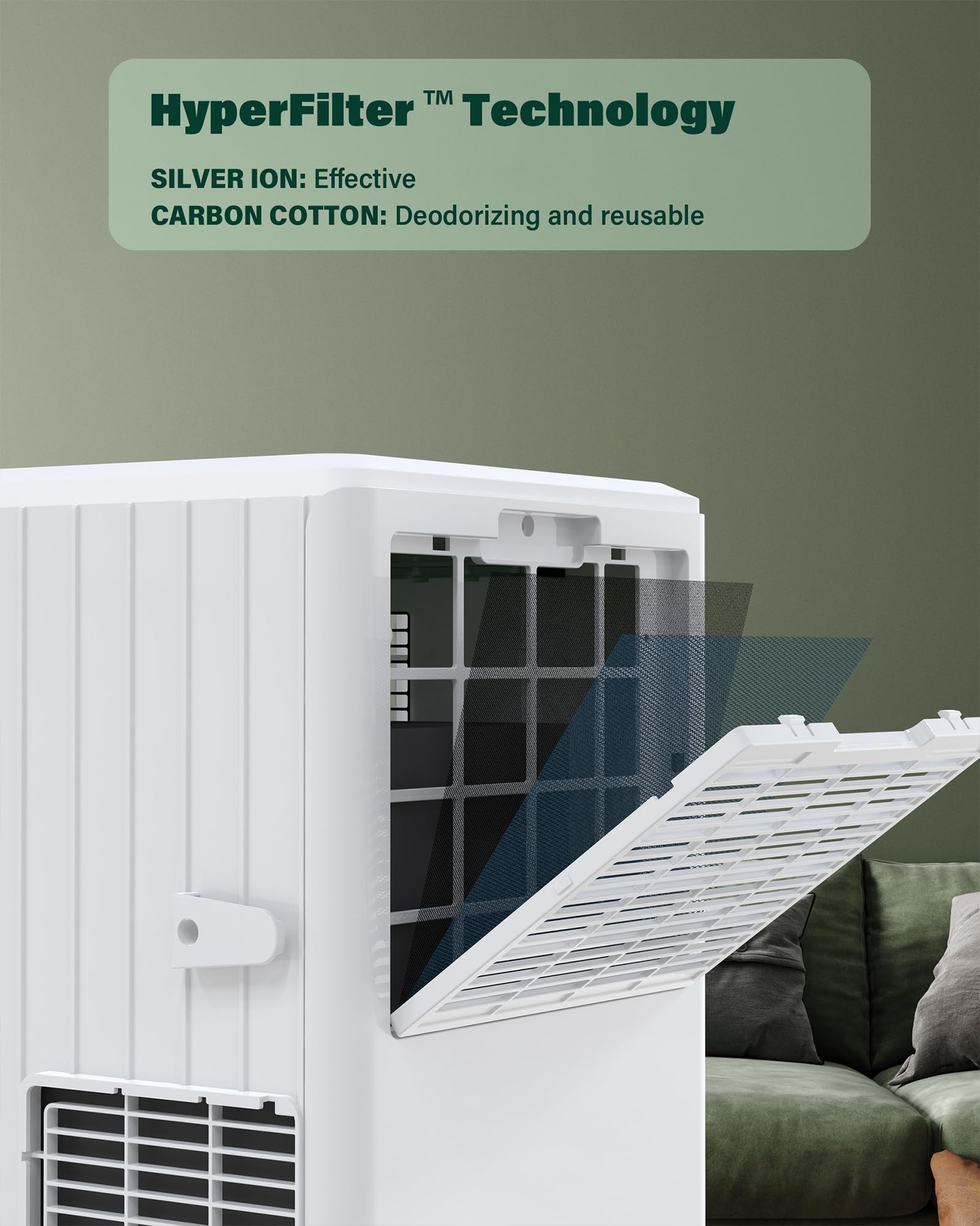 Perbyste 8000 BTU Portable Air Conditioners Cool Up to 350 Sq.Ft, 4 Modes Portable AC Unit with Remote Control/24Hrs Timer/Installation Kits for Home/Office/Dorms, White