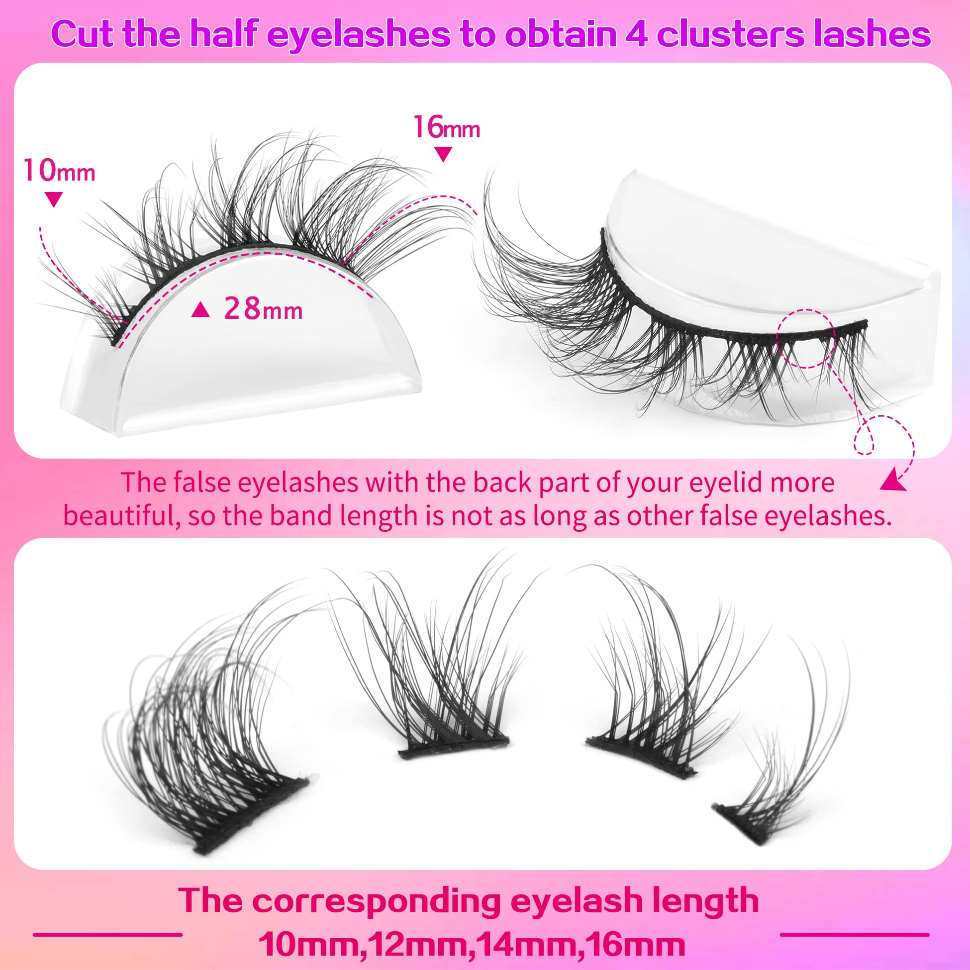 Lashes Natural Look Wispy False Eyelashes Fluffy Lashes Mink Cluster Eyelashes Cat Manga Anime Fake Eyelashes 10 Pairs Strip Eye Lashes Pack ALICROWN Black
