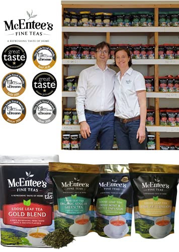 McEntee's Irish Breakfast Tea 250g / 8.81 oz Bag – BLENDED IN IRELAND - STRONG & CITRUSY - Traditional Irish Blend of Ceylon and Assam Loose Tea’s. IRELAND’S FAVOURITE