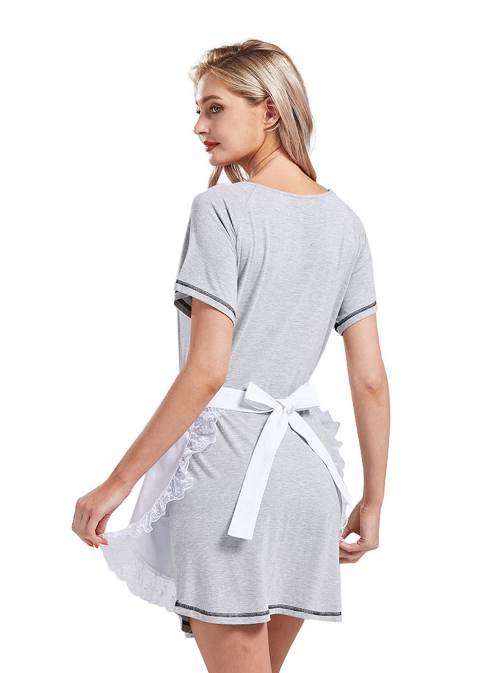 Nanxson Retro Lace Maid Costume Half Apron with Pocket Adjustable Kitchen Cooking Apron for Women and Girls CF3130 (whtie, One Size)