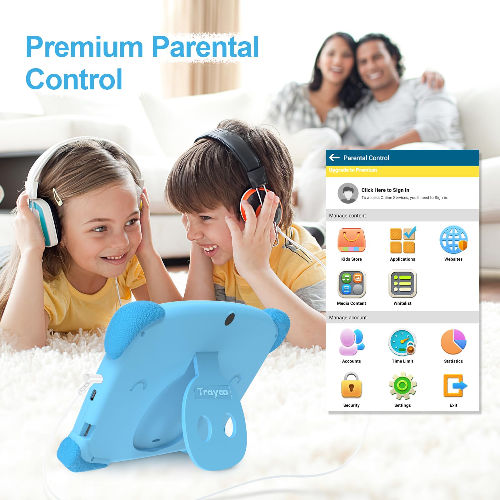 Kids Tablet 7 Toddler Tablet for Kids, 32GB Tablet for Toddler Learning, Children Tablet with WiFi, Camera, IPS Screen, Parental Control, Pre-Installed Apps, for Boys Girl(Blue)
