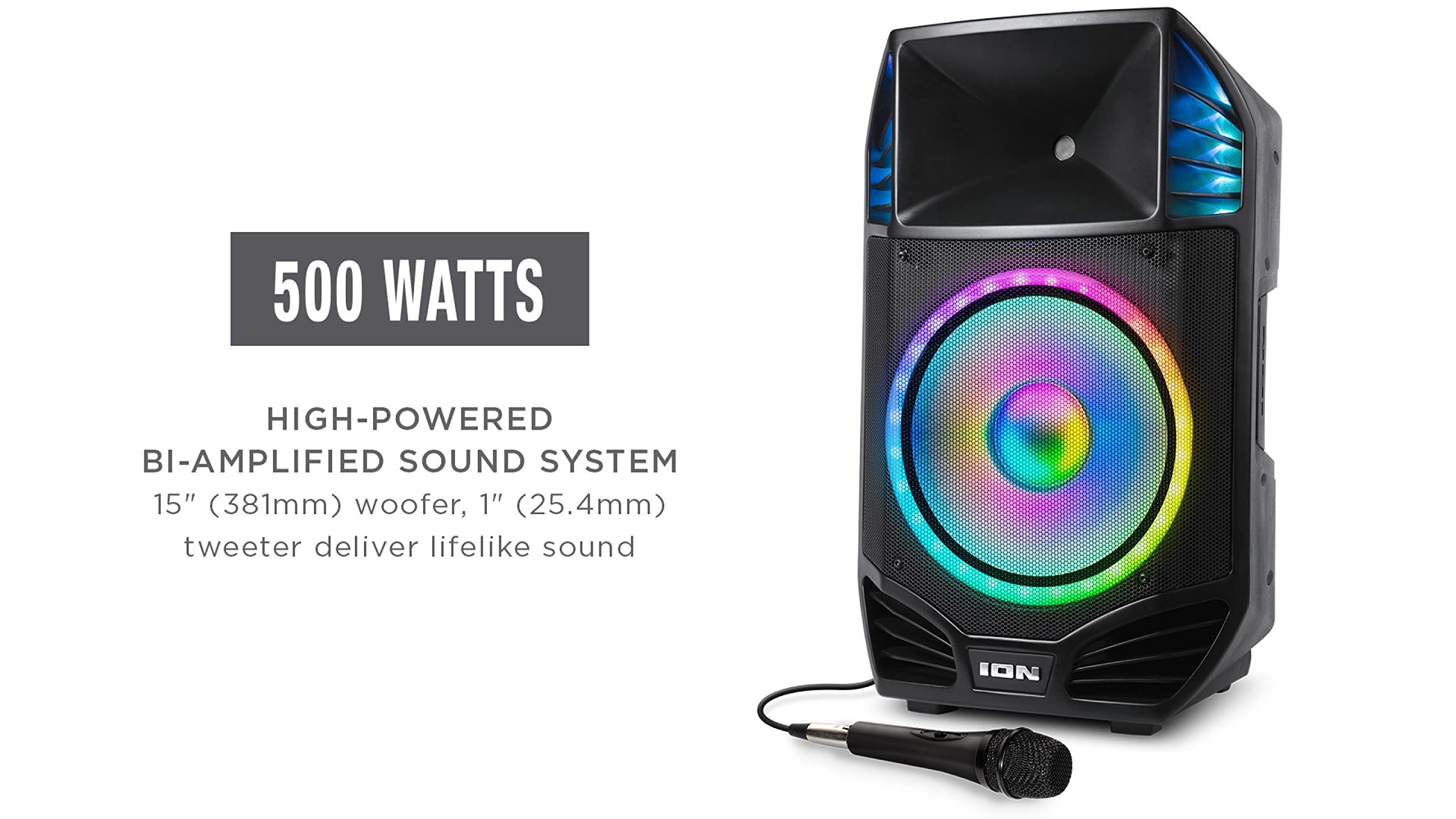 Ion Audio Total PA Premier High Power Bluetooth PA System with Lights (Renewed)