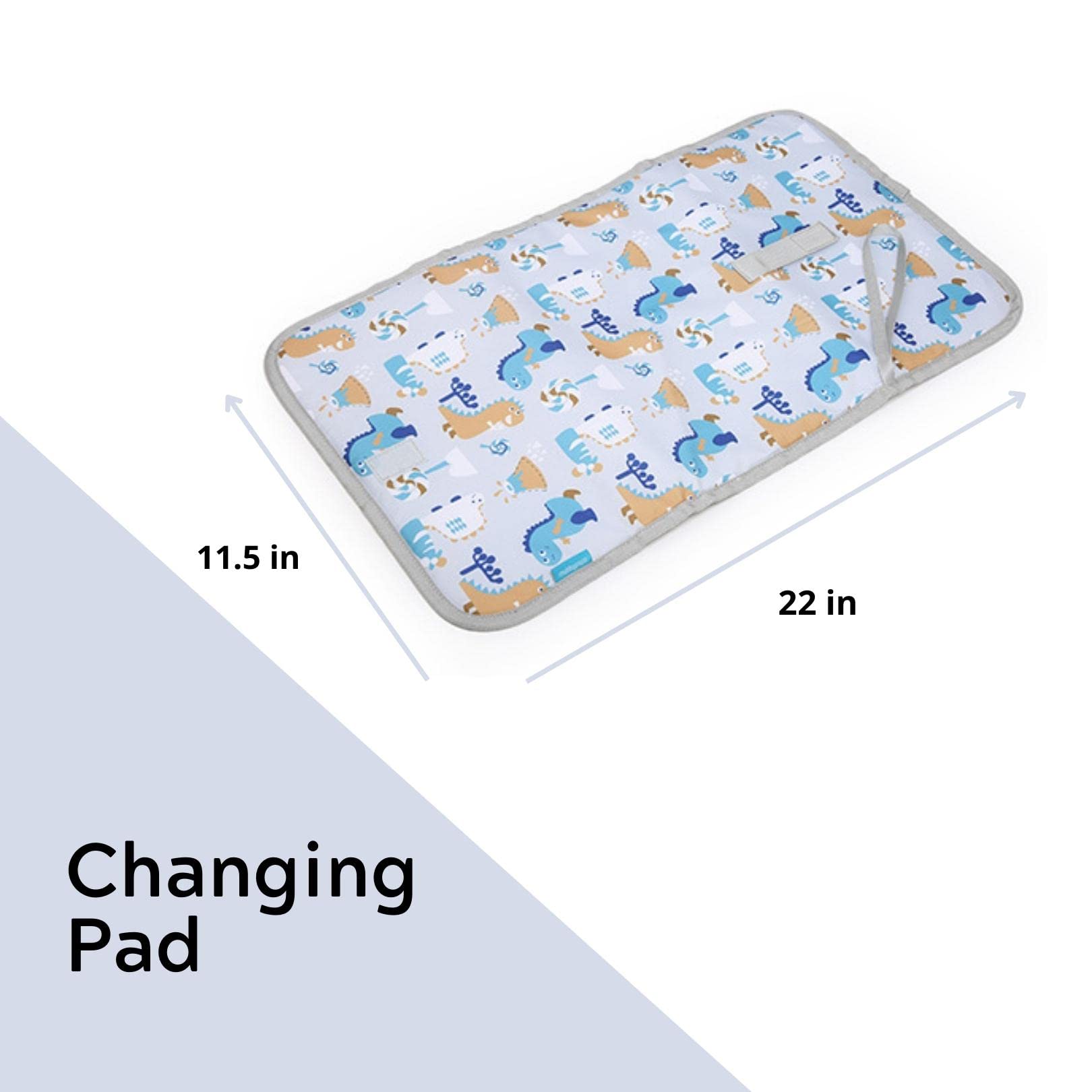 Portable Diaper Changing Pad - Waterproof Foldable Baby Changing Mat - Travel Diaper Change Mat - Lightweight Changing Pads for Baby - Baby Changer - Machine Washable - Small Changing Pad Silver