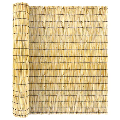 Natural Reed Screen Curtain, Eco-Friendly 16.4ftX4ft Fencing Decorative Roll Up Window Blind Reed Fencing for Garden Indoor Balcony Window