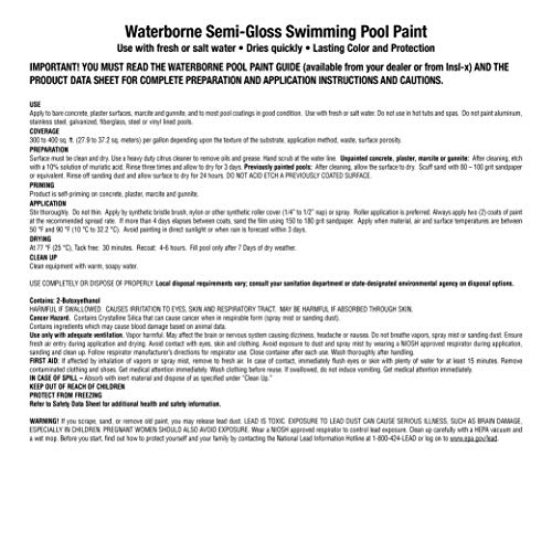 INSL-X Waterborne, Semi-Gloss Acrylic Pool Paint, Ocean Blue, 1 Gallon