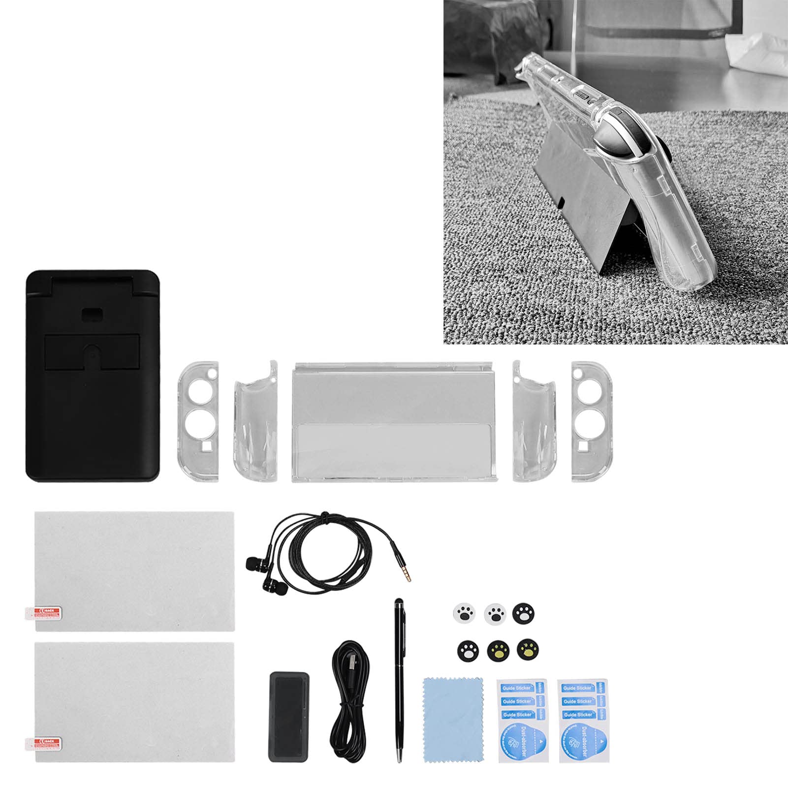 PENO Carrying Case Accessory Kit, High Definition Game Console Accessory Set with Full Touch Protection Game Console Accessory Set