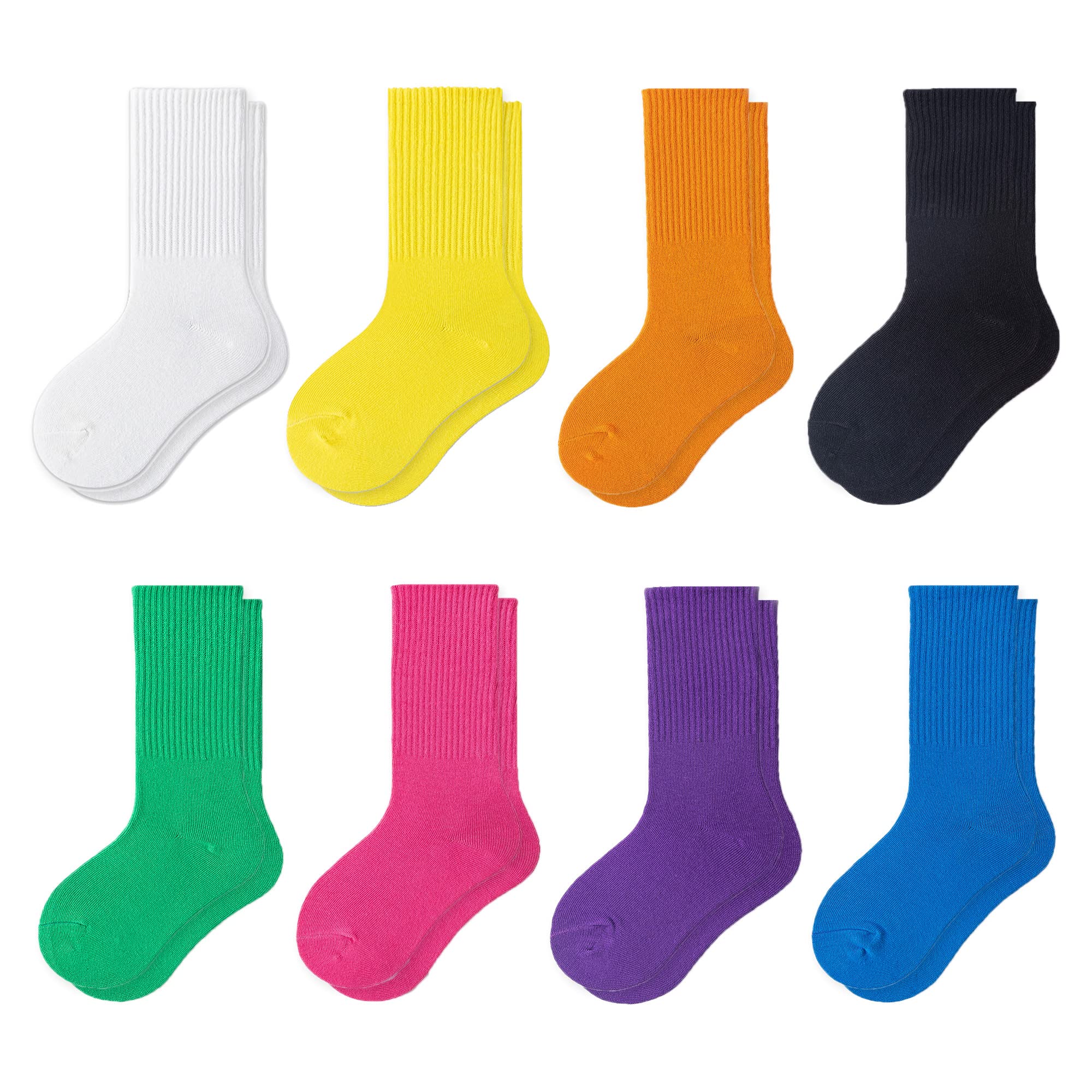 MINI PANDA crew socks for girls 8 pairs of cute socks for girls (as1, age, 3_years, 5_years, 8 Colors-B)