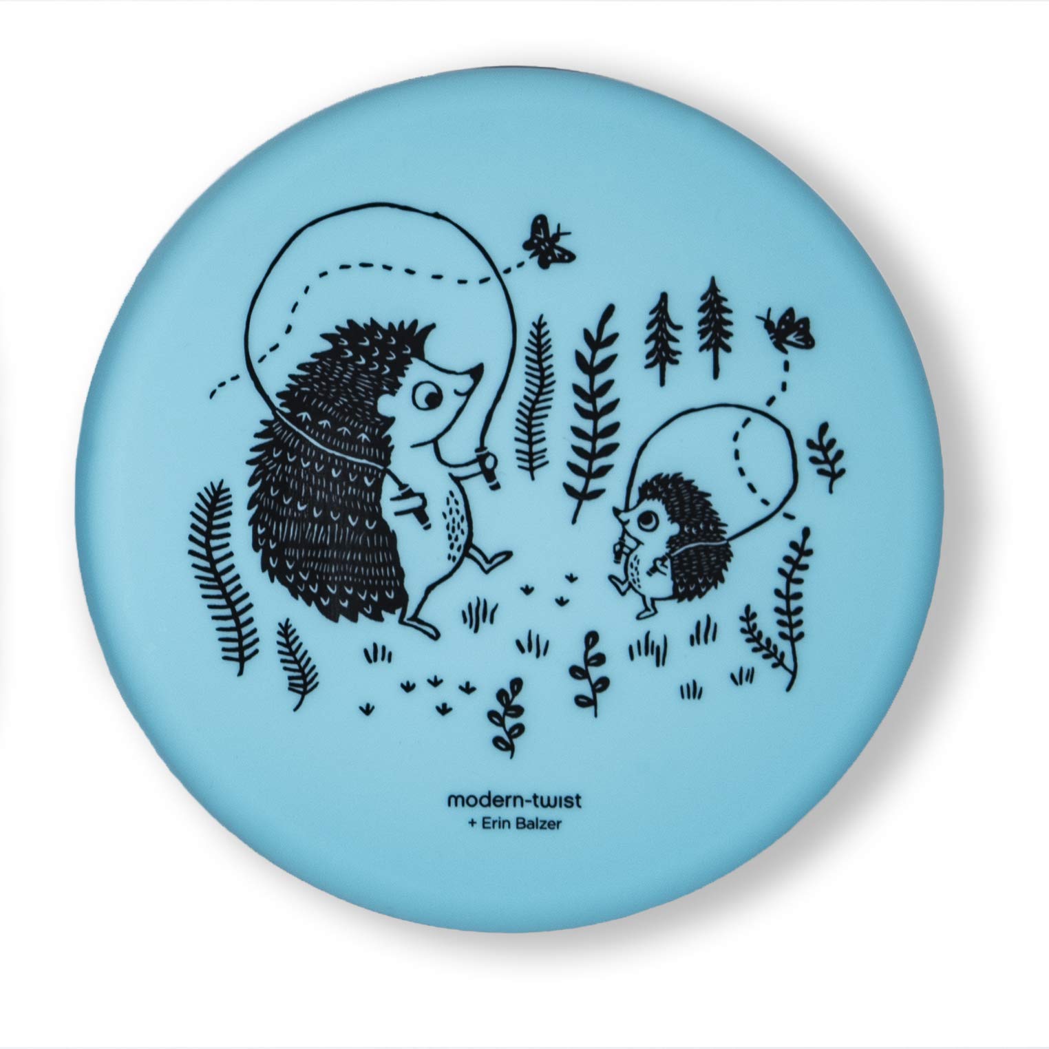 modern-twist Meal Set, Food-Grade Silicone, Waterproof, Dishwasher, Freezer Safe, Reusable Bowl & Lid ā Blue Hedgehog Family, 13 fl. Oz