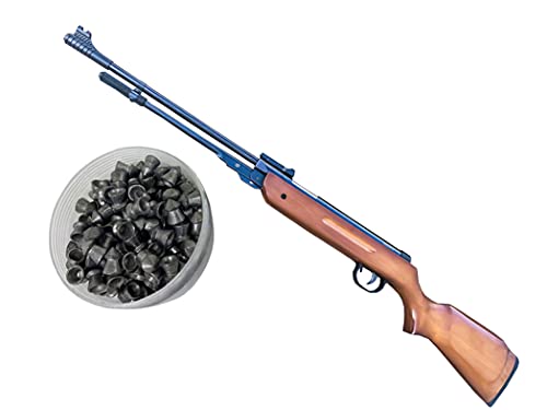 Isaazon Heavy Duty Air Pellet Guns Rifle B3- 3 5.5mm 22 Calibre 650-600 FPS Wood Handle + 200 Pellets Package