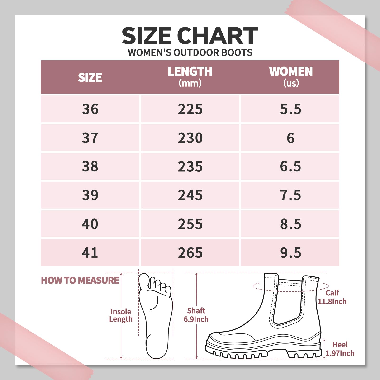 Hsttgsr Women's Rain Boots, Comfortable Elastic Adult Ankle Booties, Fashion Mid Heel Chelsea Boots, Waterproof Non-Slip Chunky Platform Lug Sole Short Garden Boots