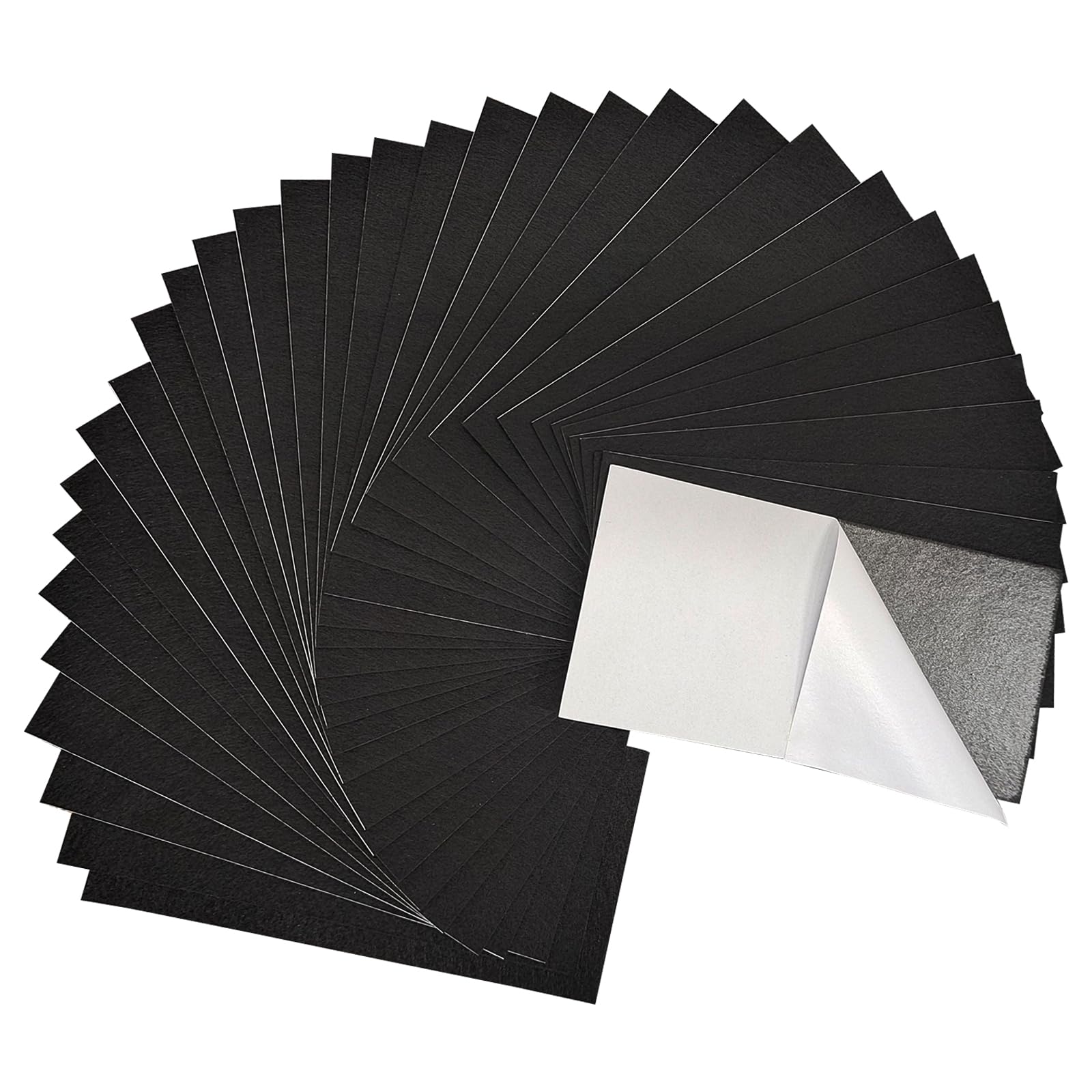 Jtnohx Self Adhesive Felt Sheets, Adhesive Backed Felt, 33 Pcs 4" x 8" Felt Adhesive, Sticky Back Stiff Felt for Crafts DIY Sewing School Projects Decoration (Black)