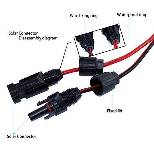 iHaospace XT60i Adapter to Solar Connector Cable 12AWG 50FT, XT60i to Solar Panel Extension Cable 50 FEET 12 Gauge 15.24m for Ecoflow River and Delta Series Bluetti EB55 Power Station (XT60i 50FT)