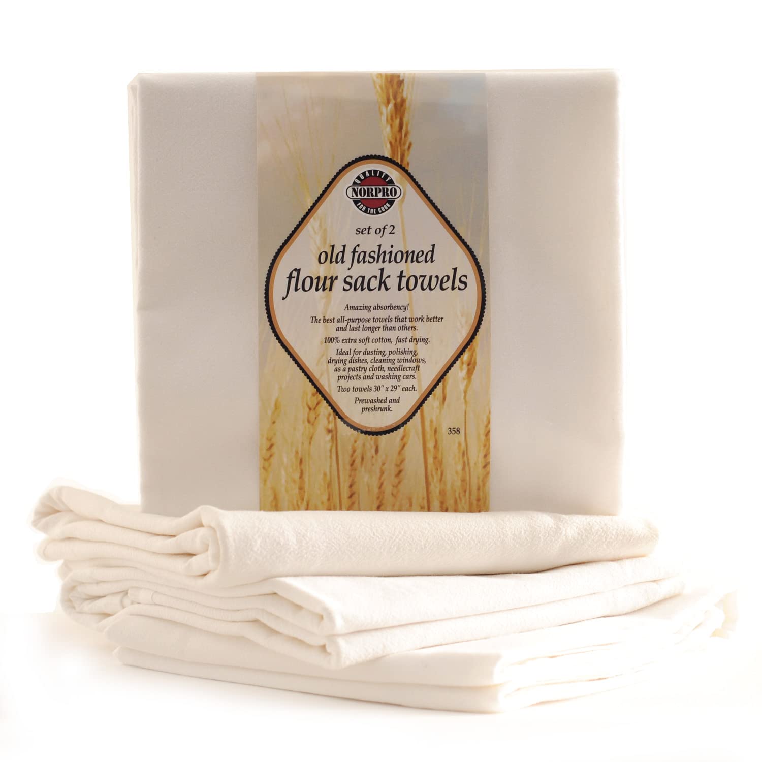 Norpro, White Flour Sack Towels Large