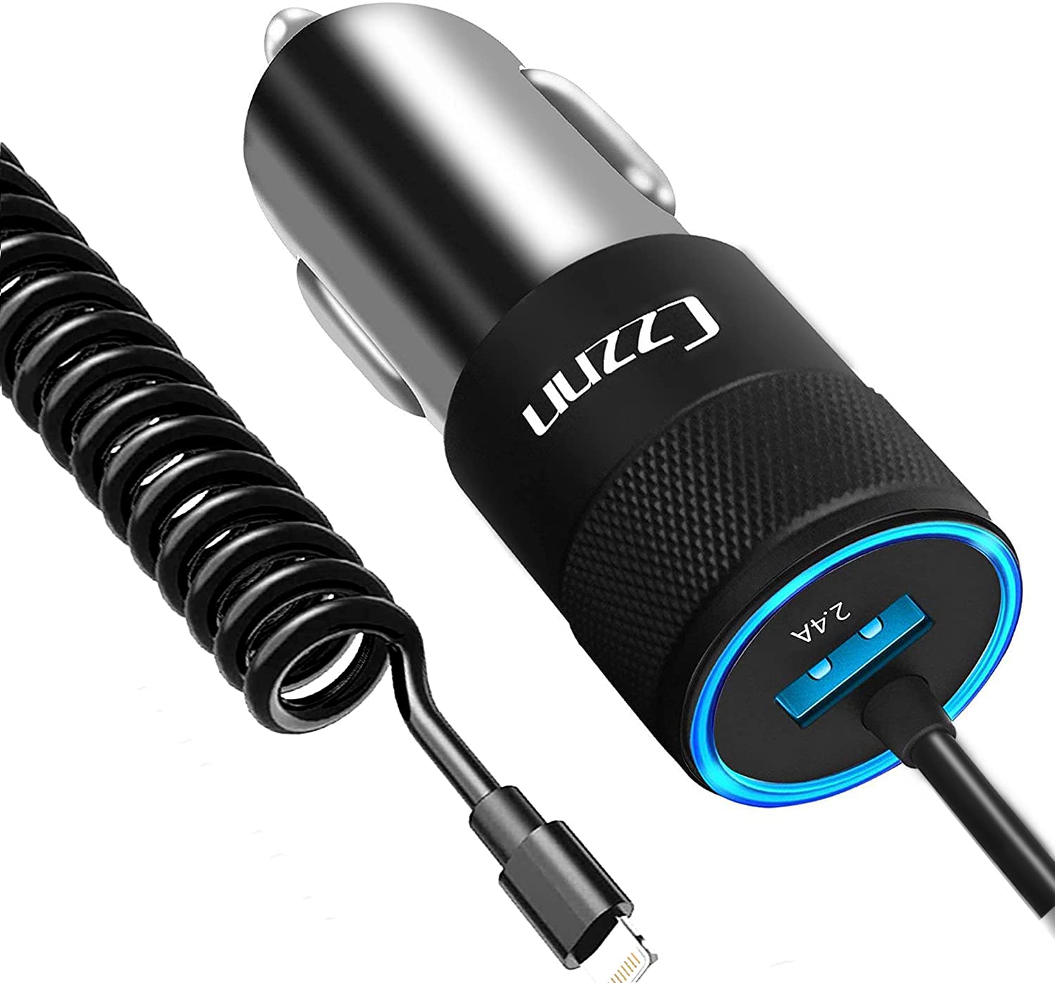iPhone Car Charger,[Apple MFi Certified] 24W/4.8A Compatible with iPhone 14/13/12/11/XR/XS/X/Pro Max 8/7/6/6S Plus/iPad Air Mini Pro USB Port Fast Cable Car Charger Cigarette Adapter(2.7ft Cord)
