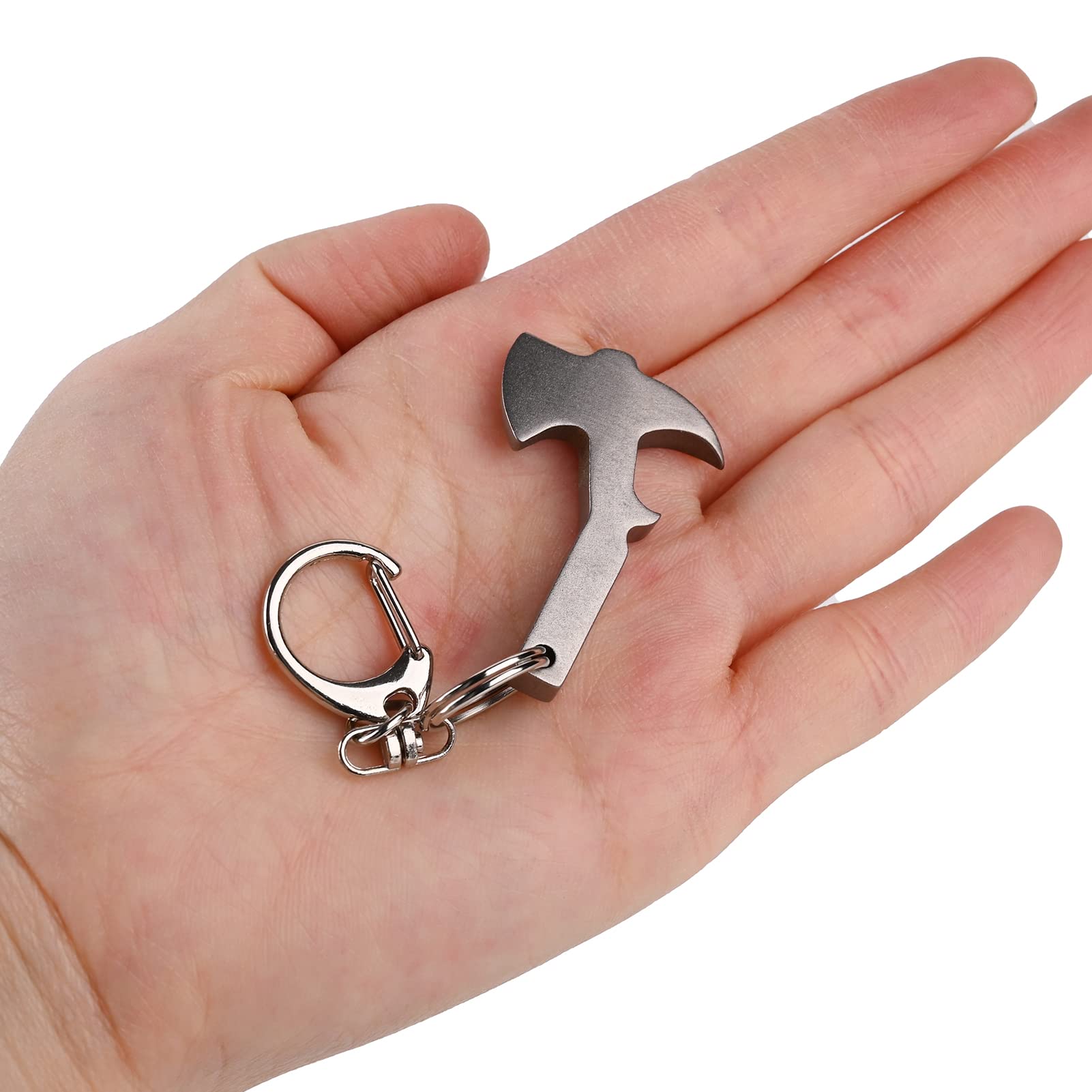 NBGDY Titanium Bottle Opener Keychain,Ultra light only 0.32 oz, axe shaped beer bottle opener, with stainless steel key ring(KPQ-1020