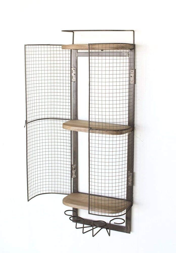 KALALOU CQ6849 Wire Bar Storage Cabinet, One Size, Brown