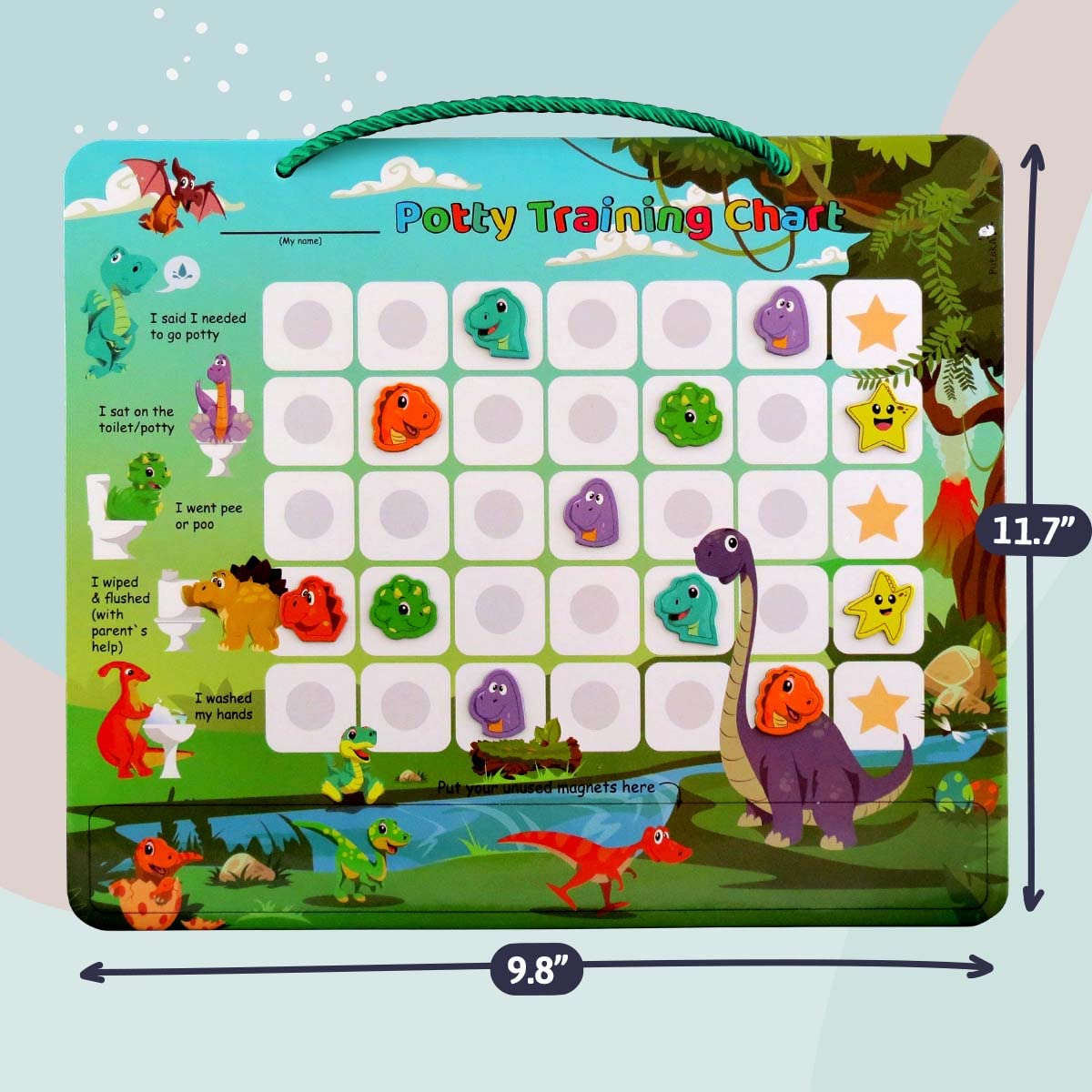 Putska Bundle Dino & Unicorn Potty Training Chart for Toddler, Sticker Chart for Kids Potty Training, A Reward Chart for Kids, Reward Sticker Chart Kids Toilet Training, Potty Chart for Boys & Girls,