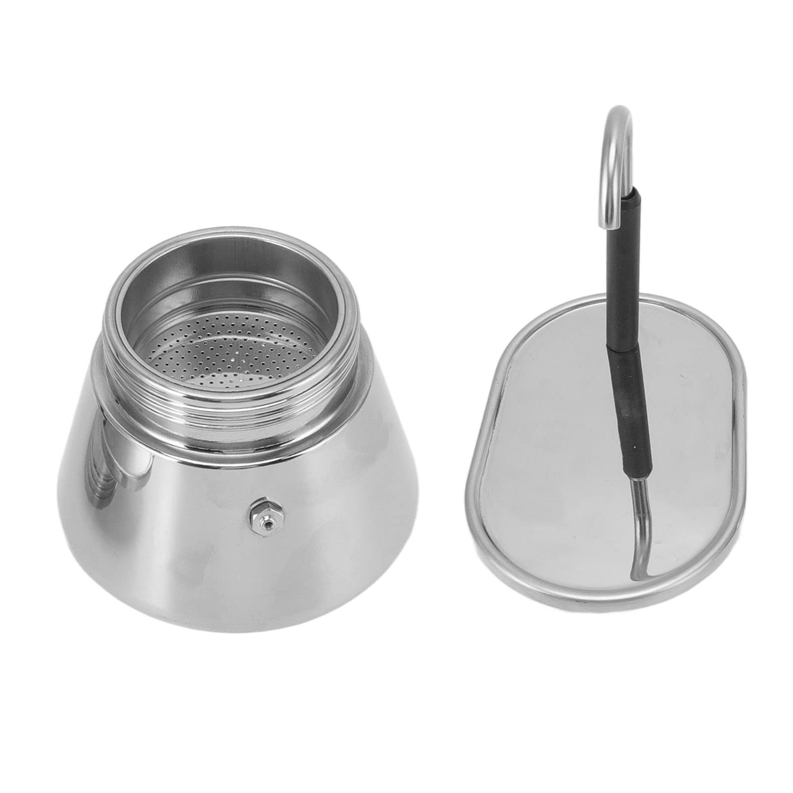 Moka Pot - Stovetop Espresso Maker, Italian Coffee Maker Stainless Steel Moka Coffee Pot with 500ml Large Capacity, Easy to Operate & Compact, Silver
