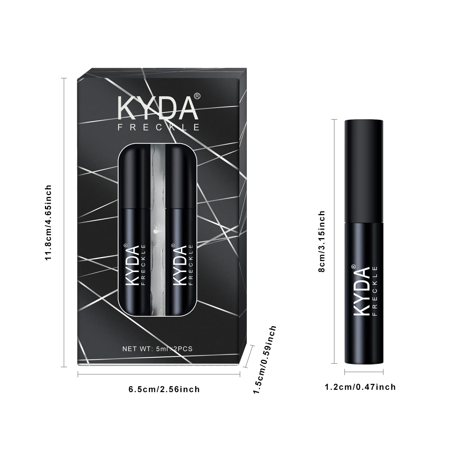 KYDA 2 Colors Liquid Freckle, Natural Freckle Makeup Pen, Longlasting Face Freckle Liquid Makeup, Soft Dot Sopt Pen Magic Freckle Color-Light Brown&Dark Brown