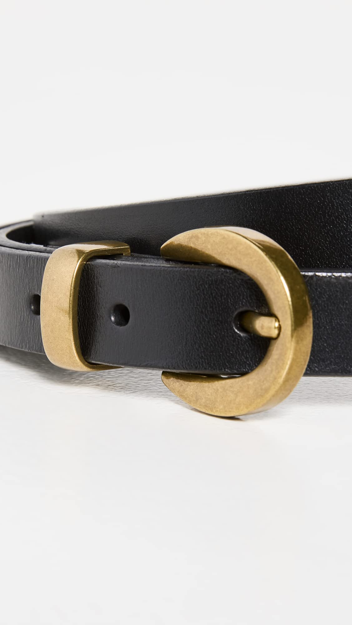 Madewell Women's Chunky Buckle Skinny Leather Belt, True Black, M