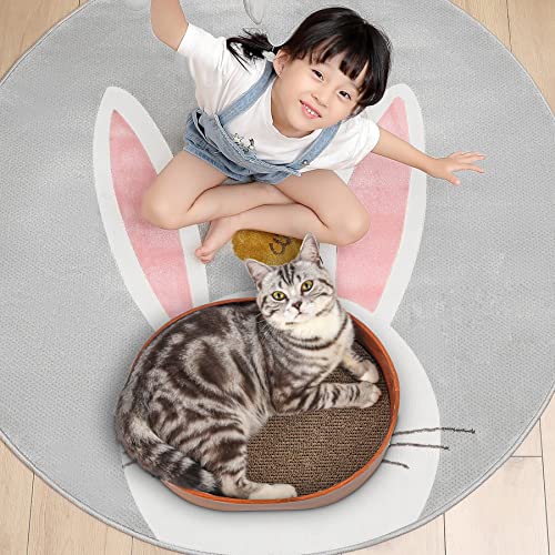 MSBC Cat Scratcher Box, 3 Cat Scratching Pads, Oval Shape Corrugated Cardboard Scratcher, Reversible Cat Scratch Couch Bed for Indoor Cats Kitten, Protecting Furniture (Wood-Grain)