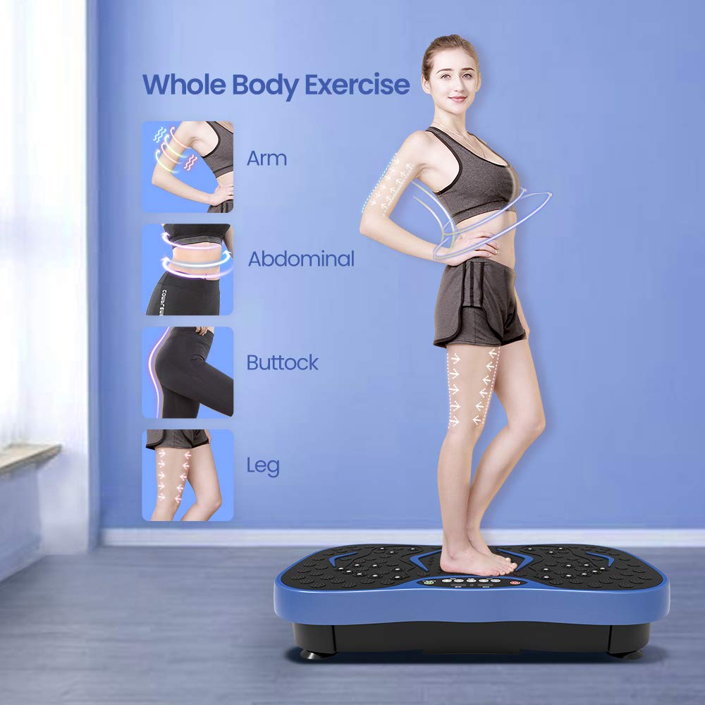 JUFIT Vibration Plate Vibrating Machine Whole Body Exercise Machine with Touch LED Screen, 99 Speeds and 11 Modes for Effective Exercise