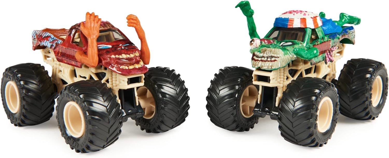 Monster Jam 2-Pack Series 21 Bone Yard Trucks Biker Zombie vs Burned Zombie