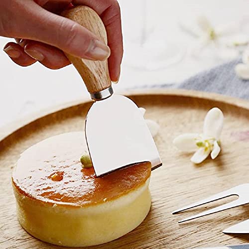 NC 4PCS in Wood Handle Stainless Steel Butter Cheese Pizza Cutter Fork Kitchen Craft Cutting Tool Set
