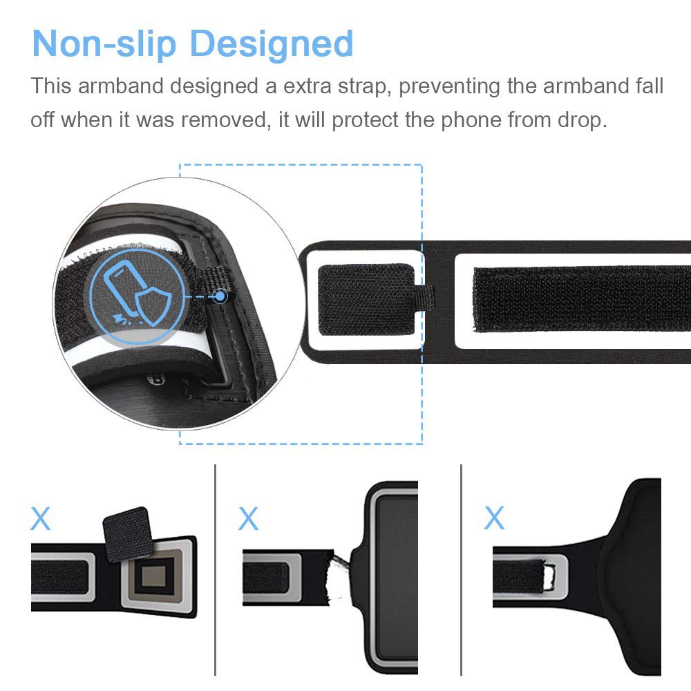 iPhone SE (2016) 5S 5 Armband, JEMACHE Gym Running Exercise Workout Sport Arm Band Case for iPhone 5 5S SE (4.0") with Card Holder (Black)