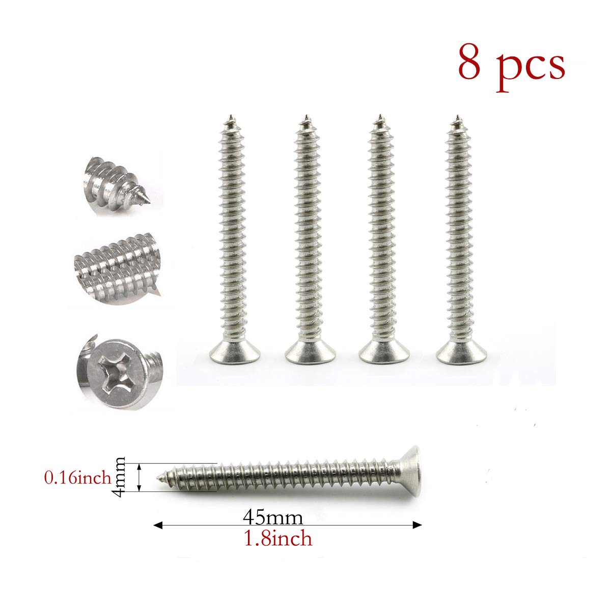 heyous 4pcs M6 Oblong Pad Eye Plates Ceiling Wall Mount U Hook Anchor Hanger Stainless Steel Staple Ring Hook Boat Yacht Shade Sail Tie Down Rigging