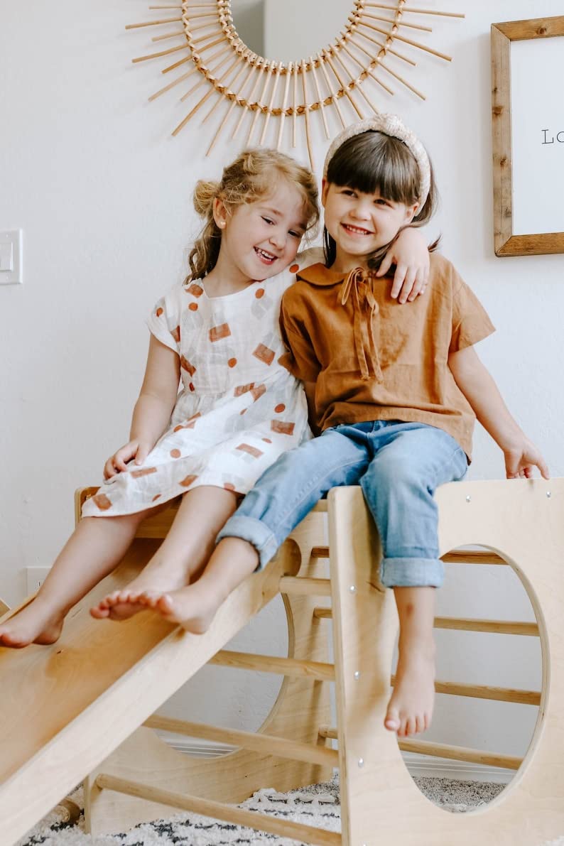 Montessori Climbing Cube with Optional Rock Wall Climbing Ramp (with 1 Ramp)