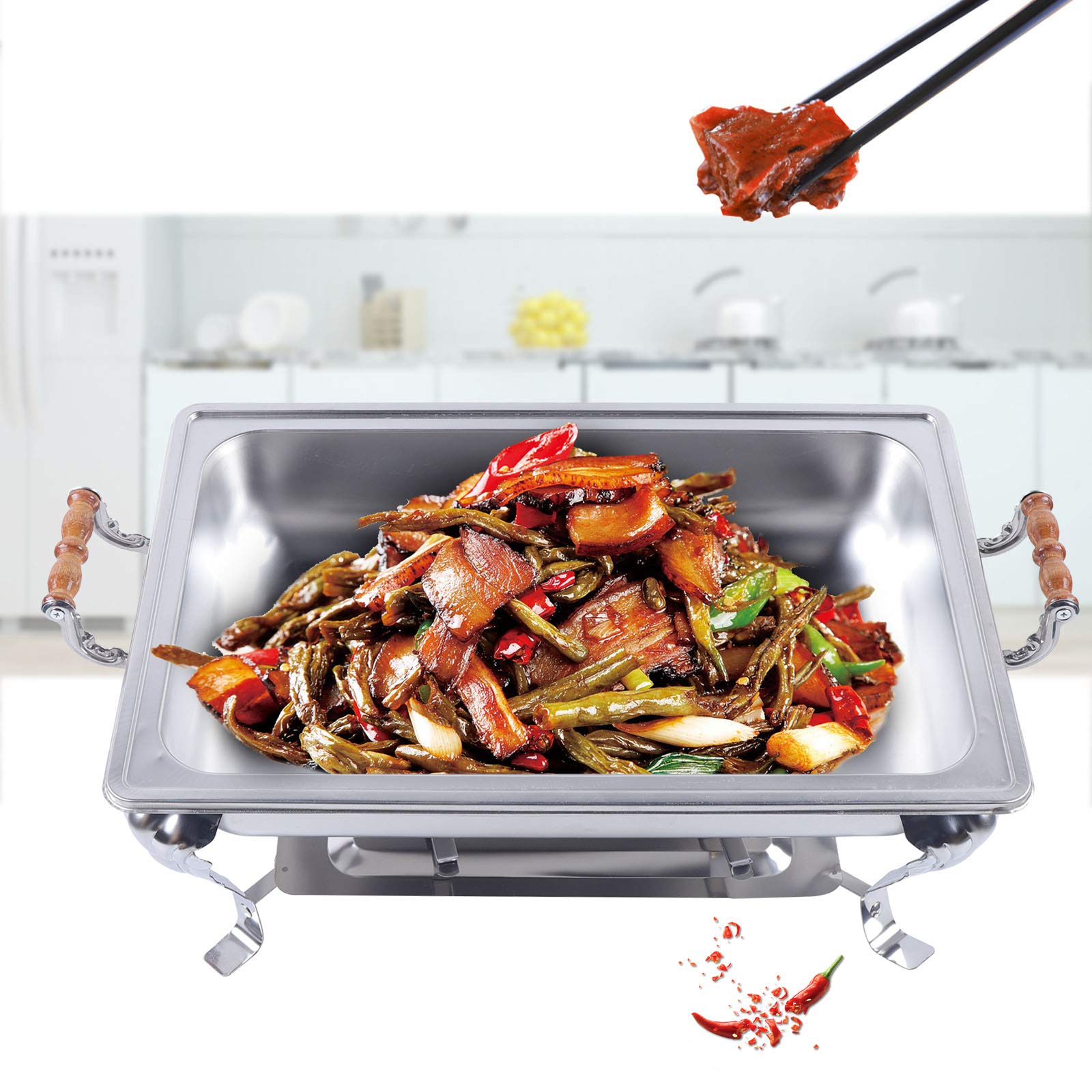 NG NOPTEG Chafing Dish Buffet Set, Buffet Servers and Warmers Professional Chaffing Server Set Commercial Chafer for Catering Parties (9L)