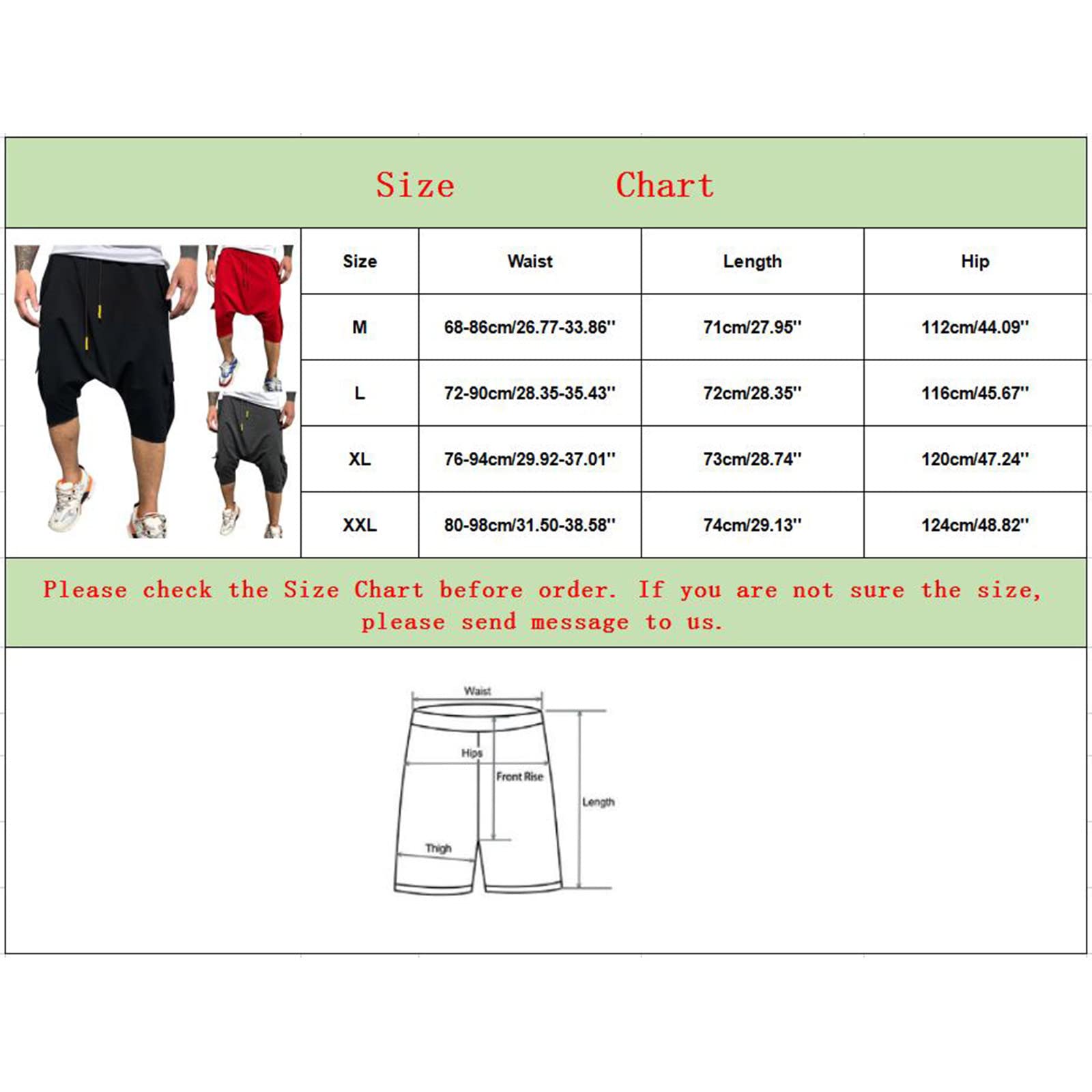 MIUERSA Mens Short Sweatpants Joggers Baggy Capri Gypsy Hippie Yoga Harem Short Boho Aladdin Drop Crotch Pants Shorts Black, X-Large