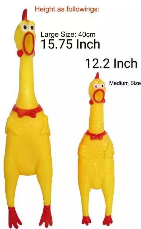 Screamin' Chicken Dog Toy with Squeaker, Durable & Interactive, 15.75 Inch - Perfect for Small, Medium & Large Dogs - American Owned Small Business