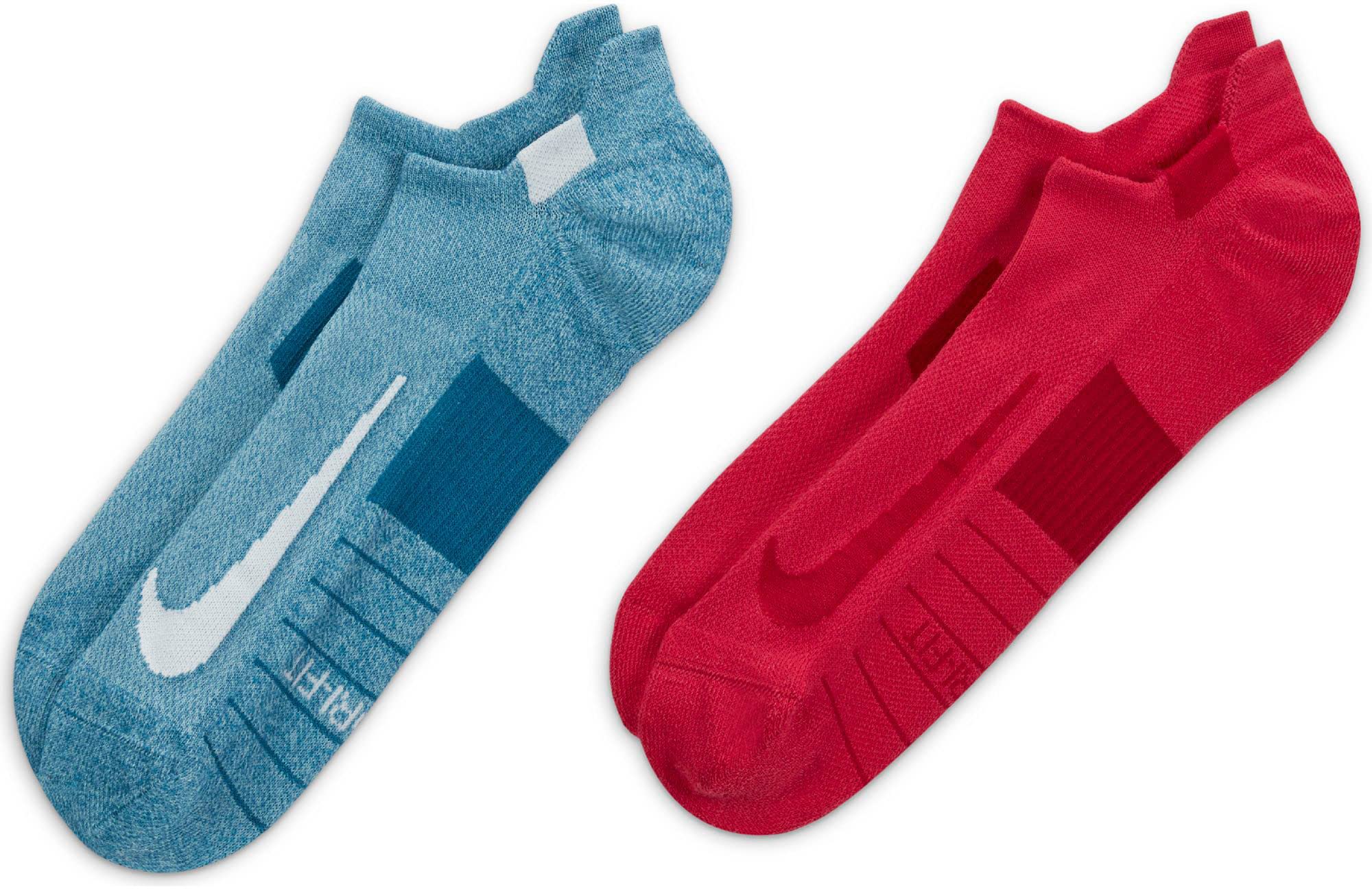 Nike Men`s Multiplier No Show Socks 2 Pair (R(SX7554-917)/B, Large)