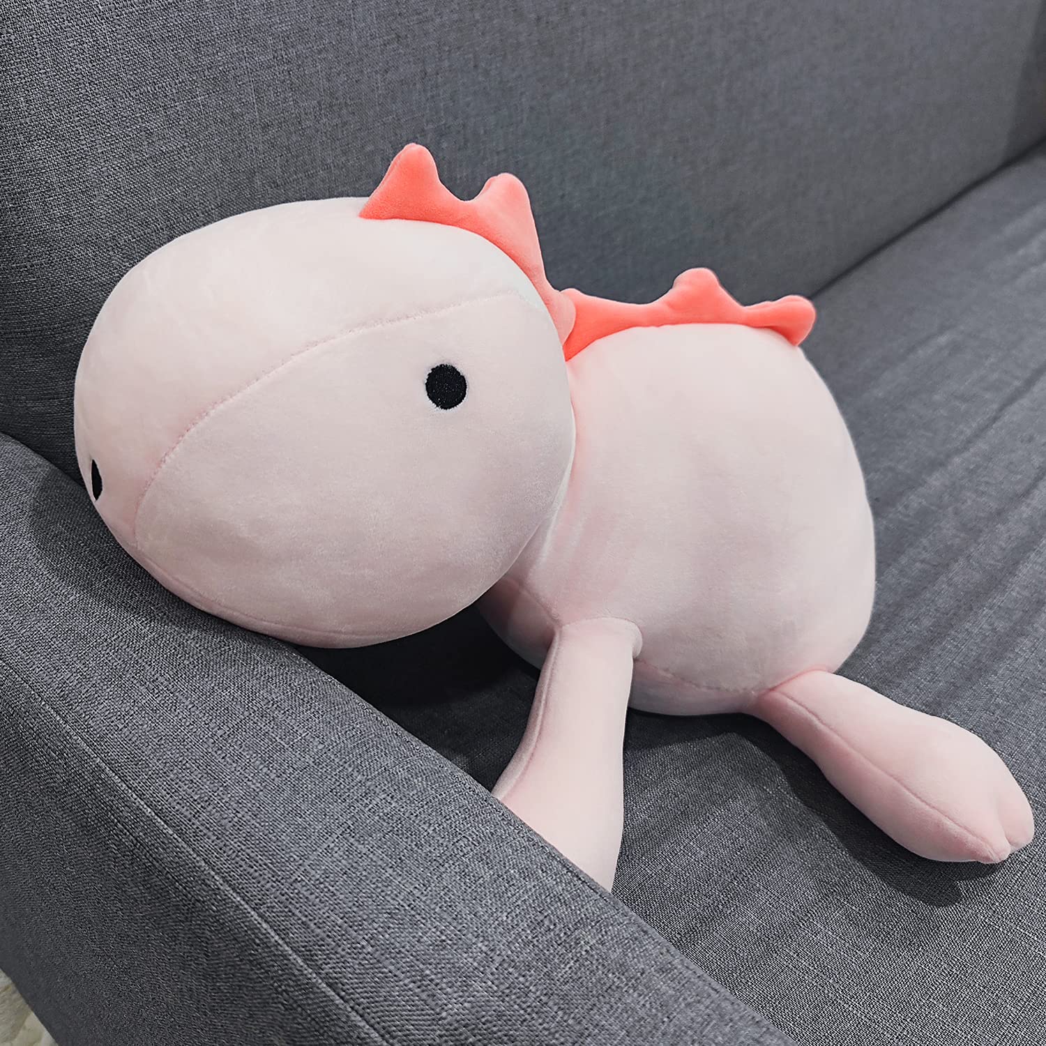 Philicoco 3.5 lbs Weighted Dinosaur Plush, Dino Weighted Plush Animal Stuffed Dinosaur Throw Pillow(Pink Dino 26" 3.5 lbs)
