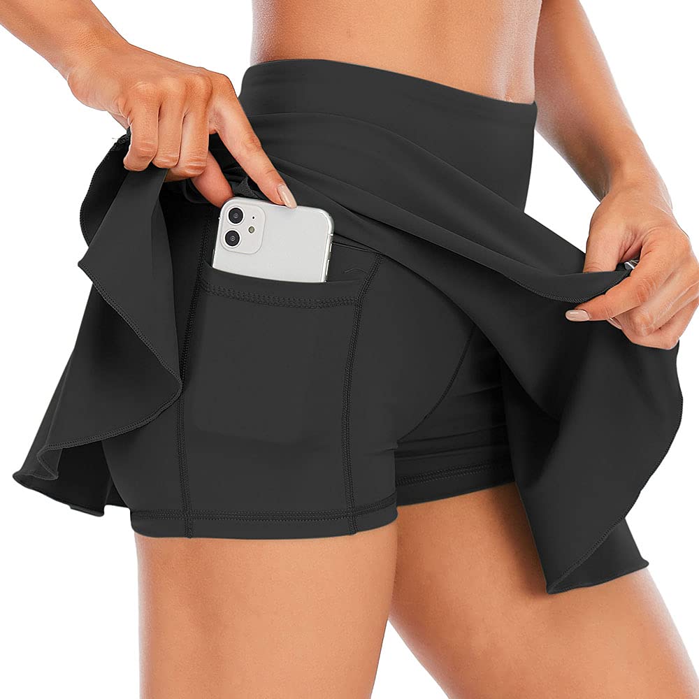 Malavita Womens Red Skirt with Shorts Two Pockets for Women